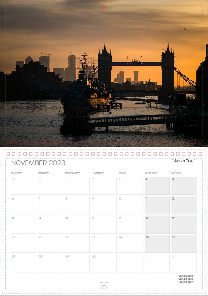 Double Page Wall Calendar Printing