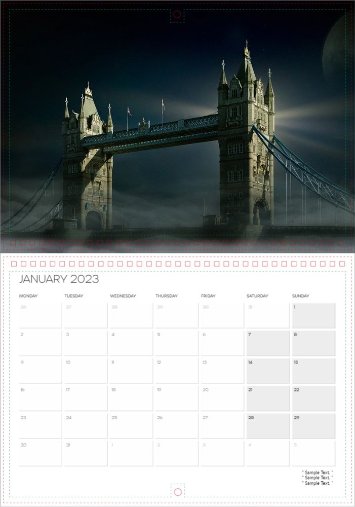 Double Page Wall Calendar Printing