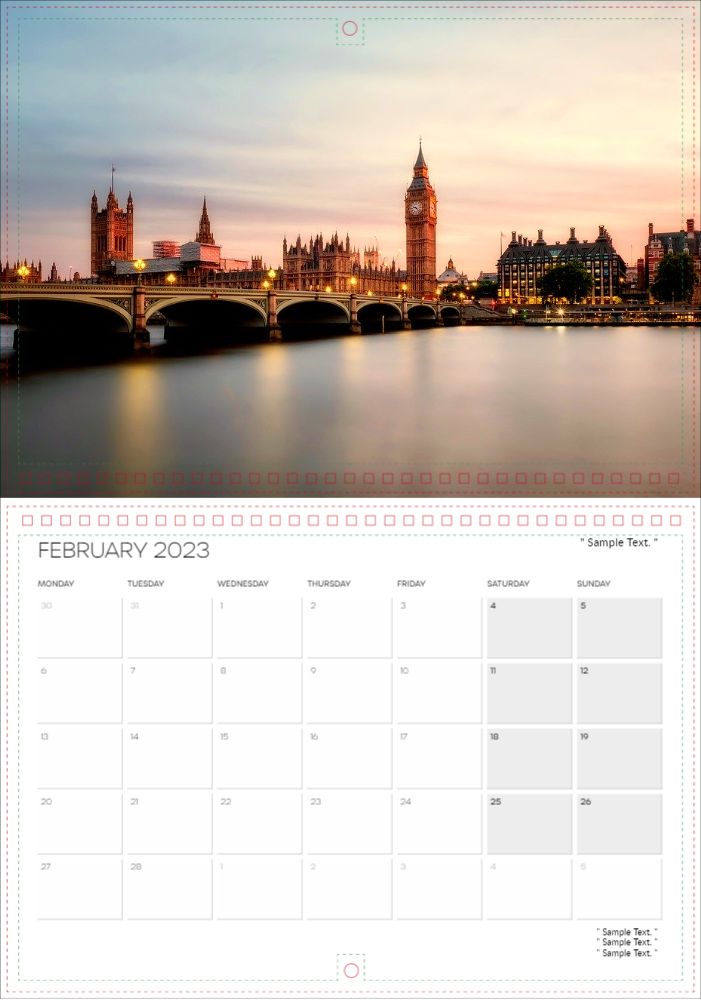Double Page Wall Calendar Printing