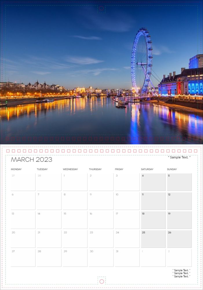 Double Page Wall Calendar Printing