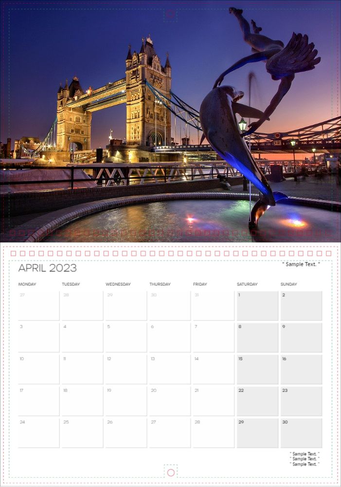 Double Page Wall Calendar Printing