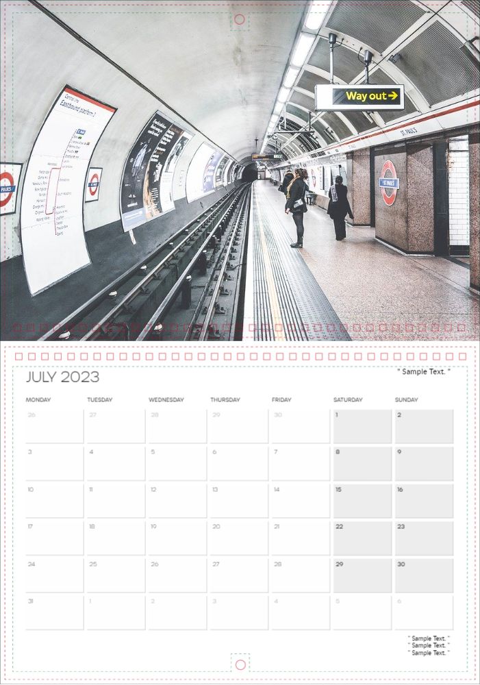 Double Page Wall Calendar Printing