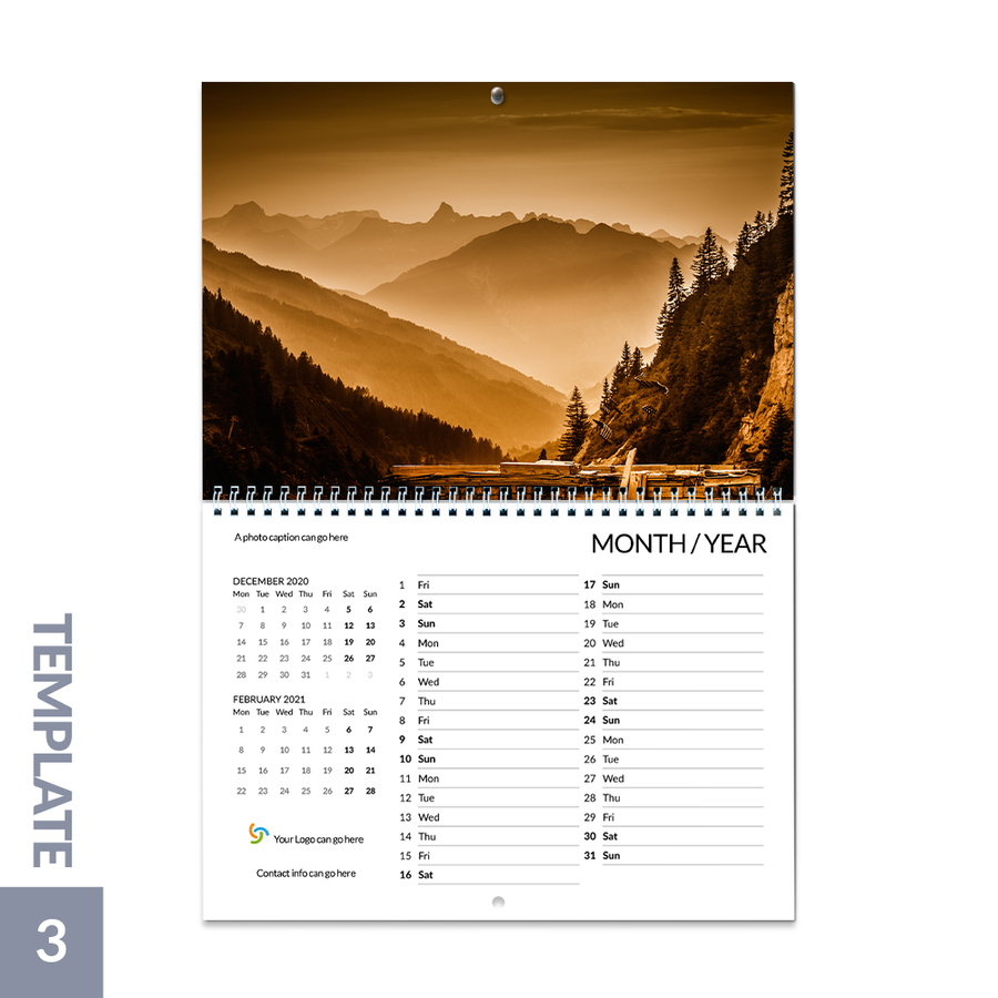 Double Page Wall Calendar Printing